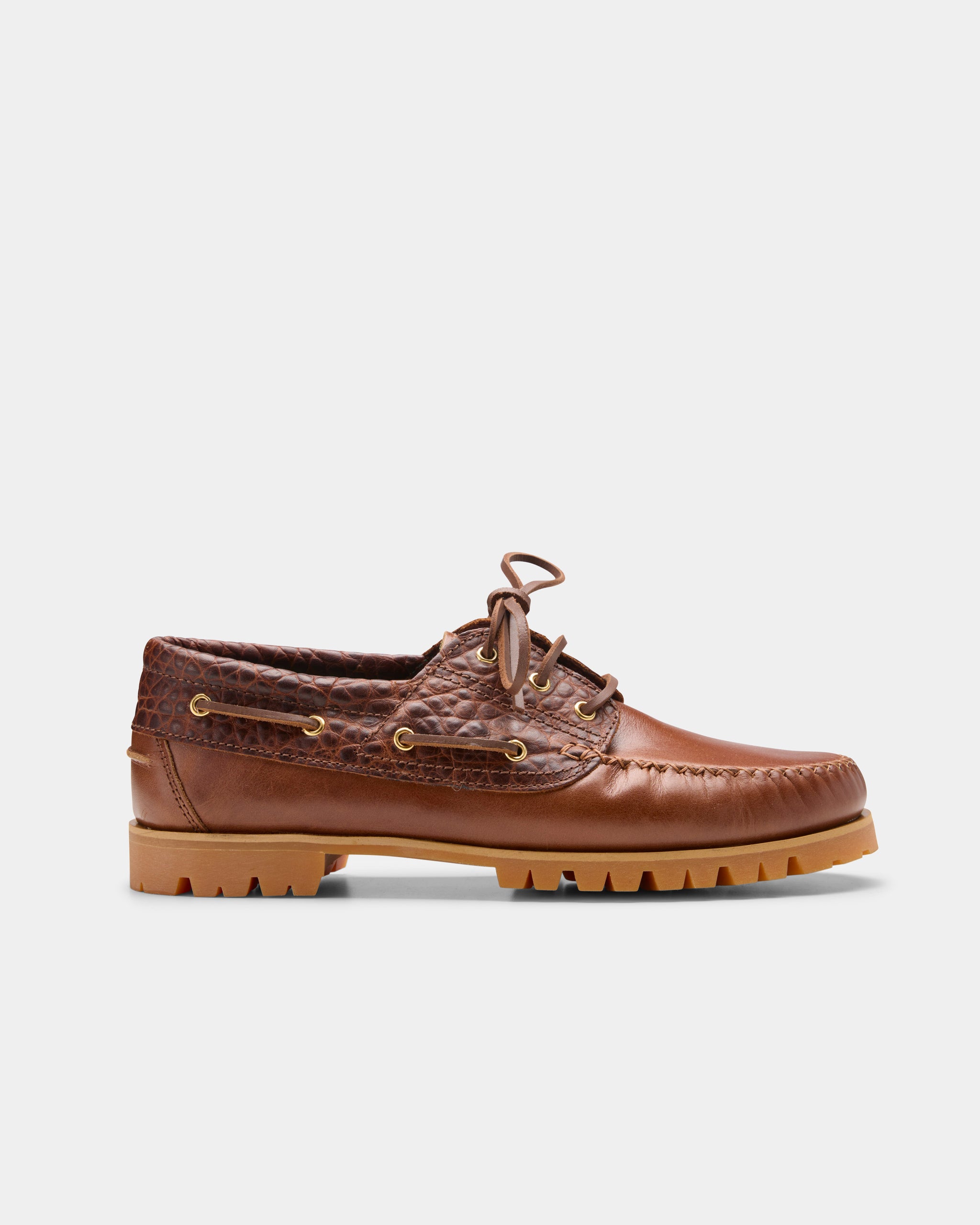 VINNY's - AZTEC BOAT SHOE IN BROWN CROCO